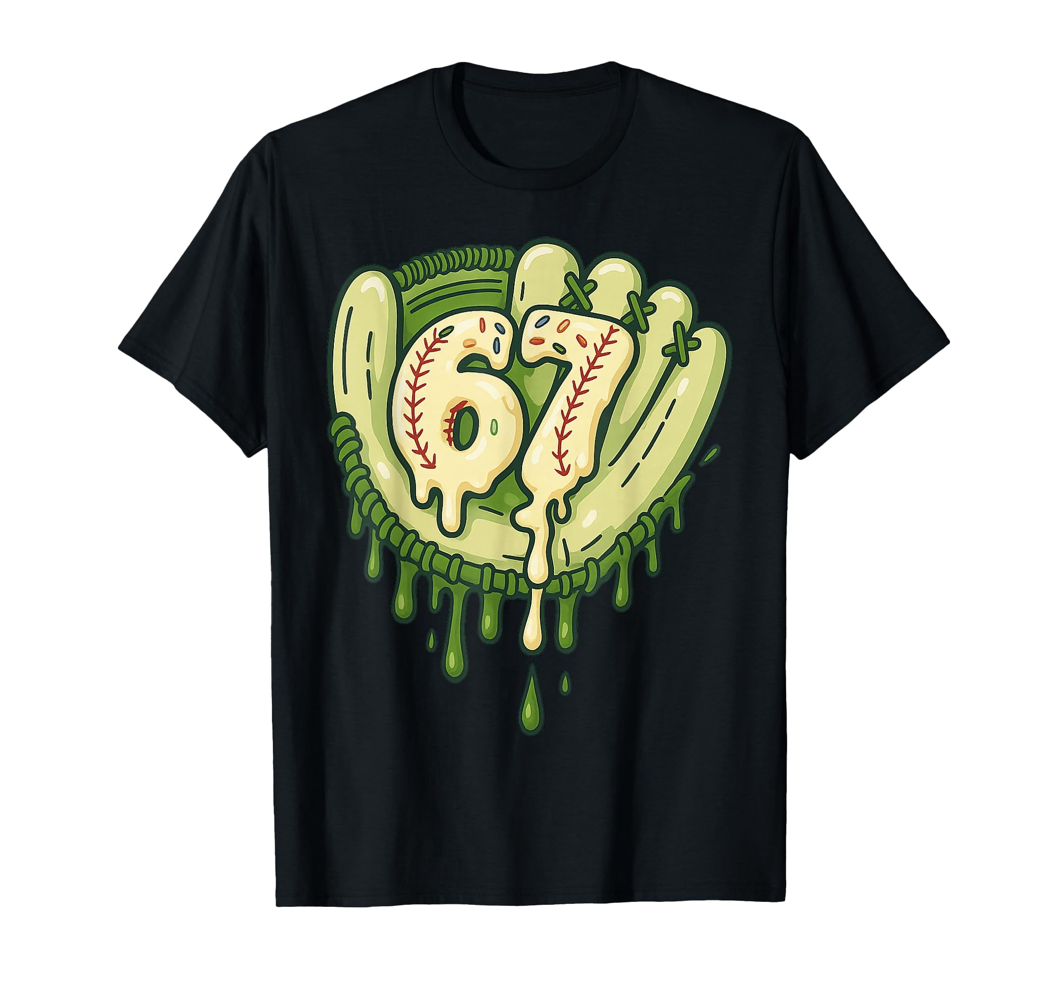 Funny Ice Cream Drip Baseball Glove T-Shirt for Playful Style - Walmart.com