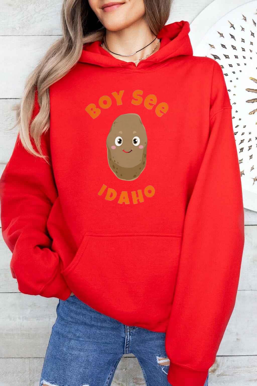 Funny Idaho Pun Boise Inspired Local Souvenir Art Unisex Hoodie up to ...
