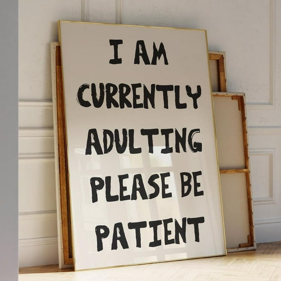 Funny Ing Quote Print: Black & Beige Wall Art UNFRAMED PAPER POSTER ...