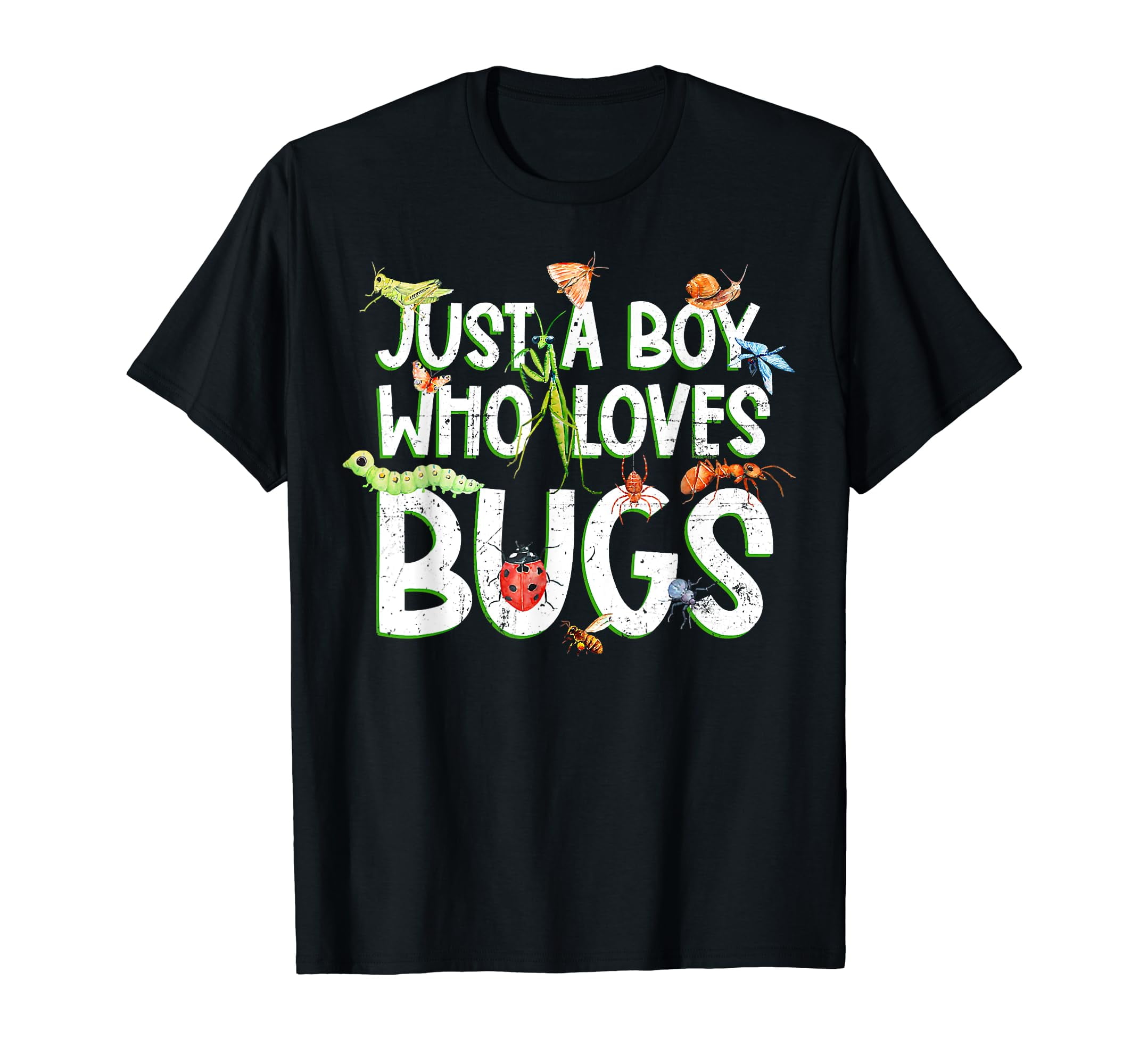 Funny Insect, Just A Boy Who Loves Bug Gift Tee Fashion Cute T-Shirt ...