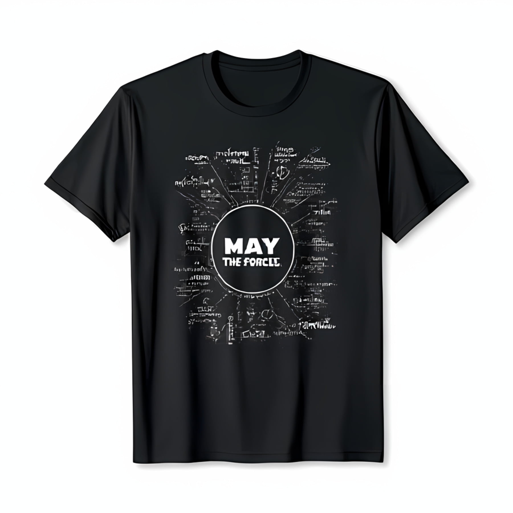 Funny Inspired Black T-Shirt with Whimsical Flowchart Design May the ...