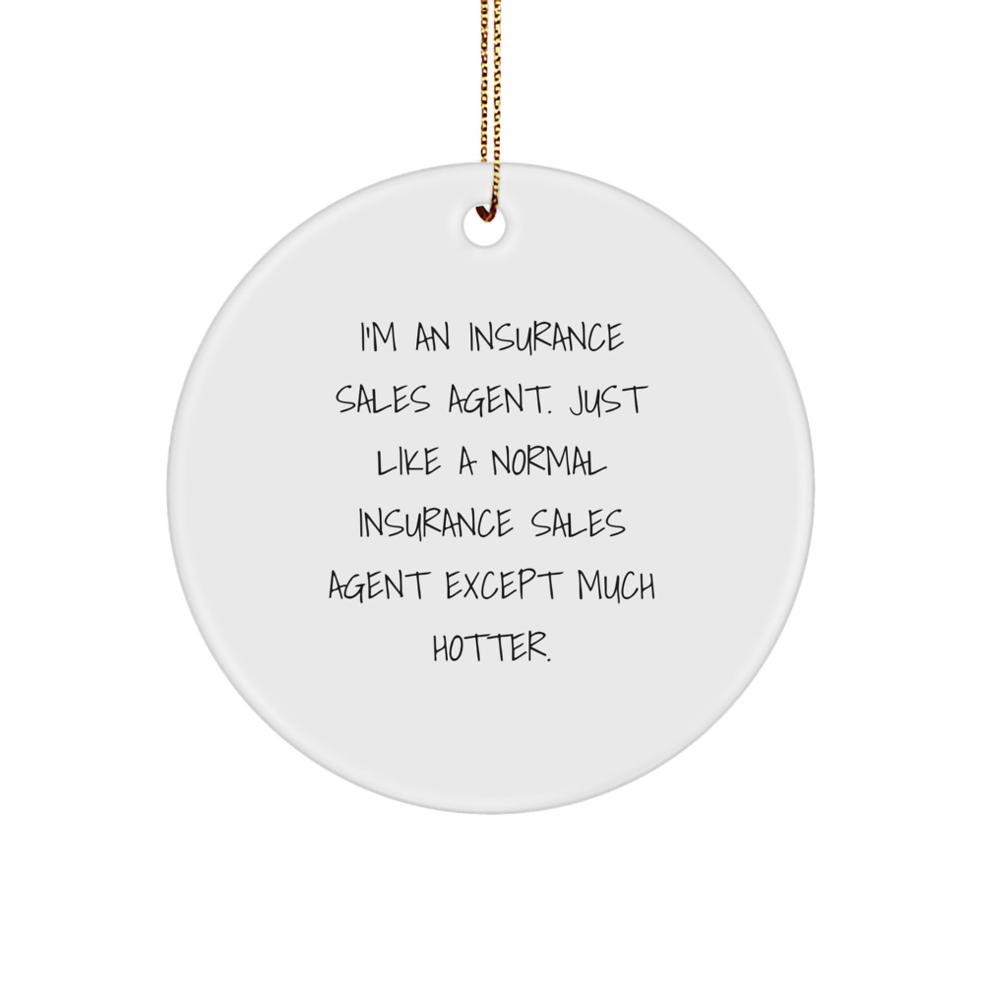 Funny Insurance Sales Agent Gifts, Circle Ornaments with Hotter Quote ...