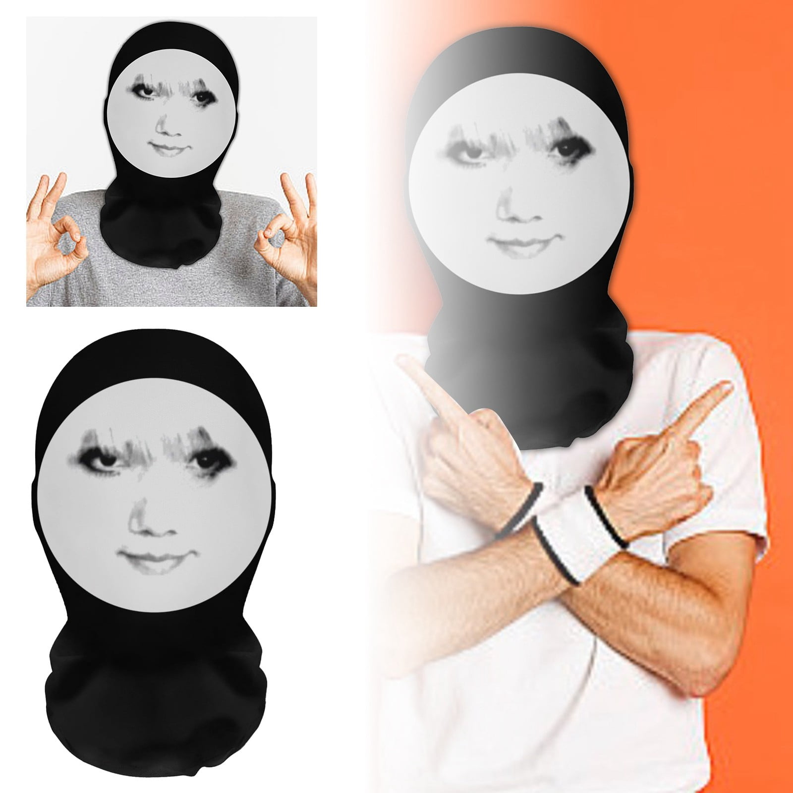 Funny Internet Full Face Mesh Parody Headgear Adaptable To Most Face ...