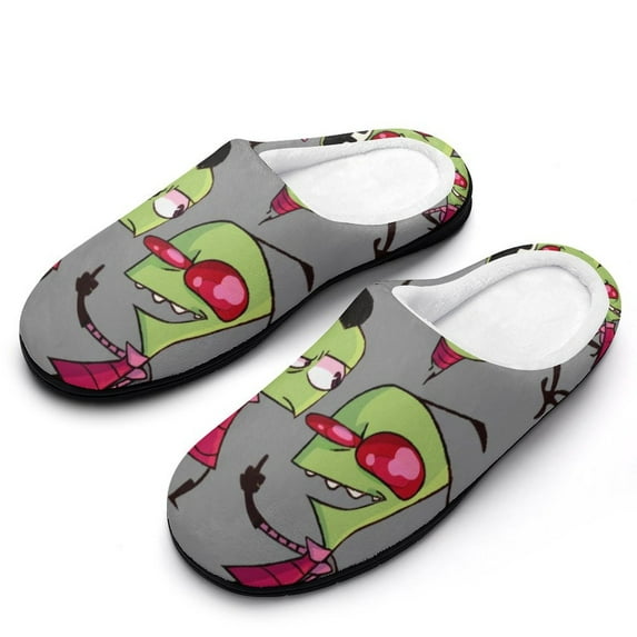 Funny Invader Zim Fuzzy Cotton Slippers For Mens Winter Cotton ...