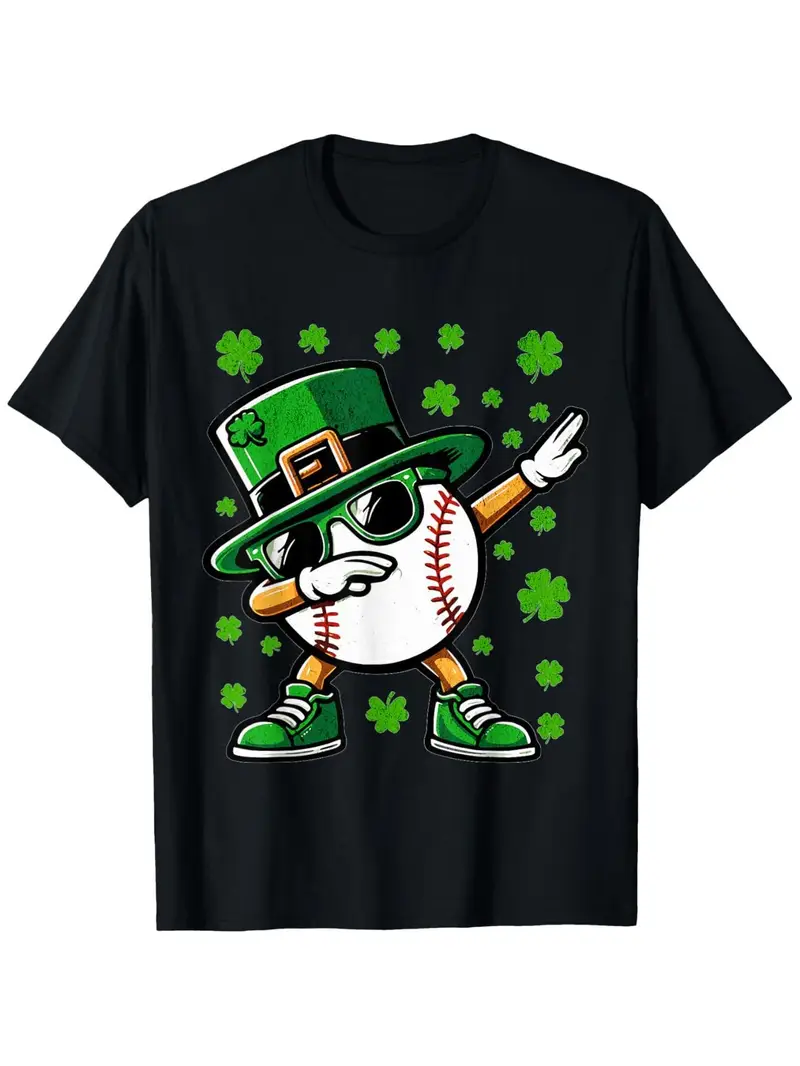 Funny Irish Clover Baseball Fan Unisex Short Sleeve Graphic T-Shirt ...