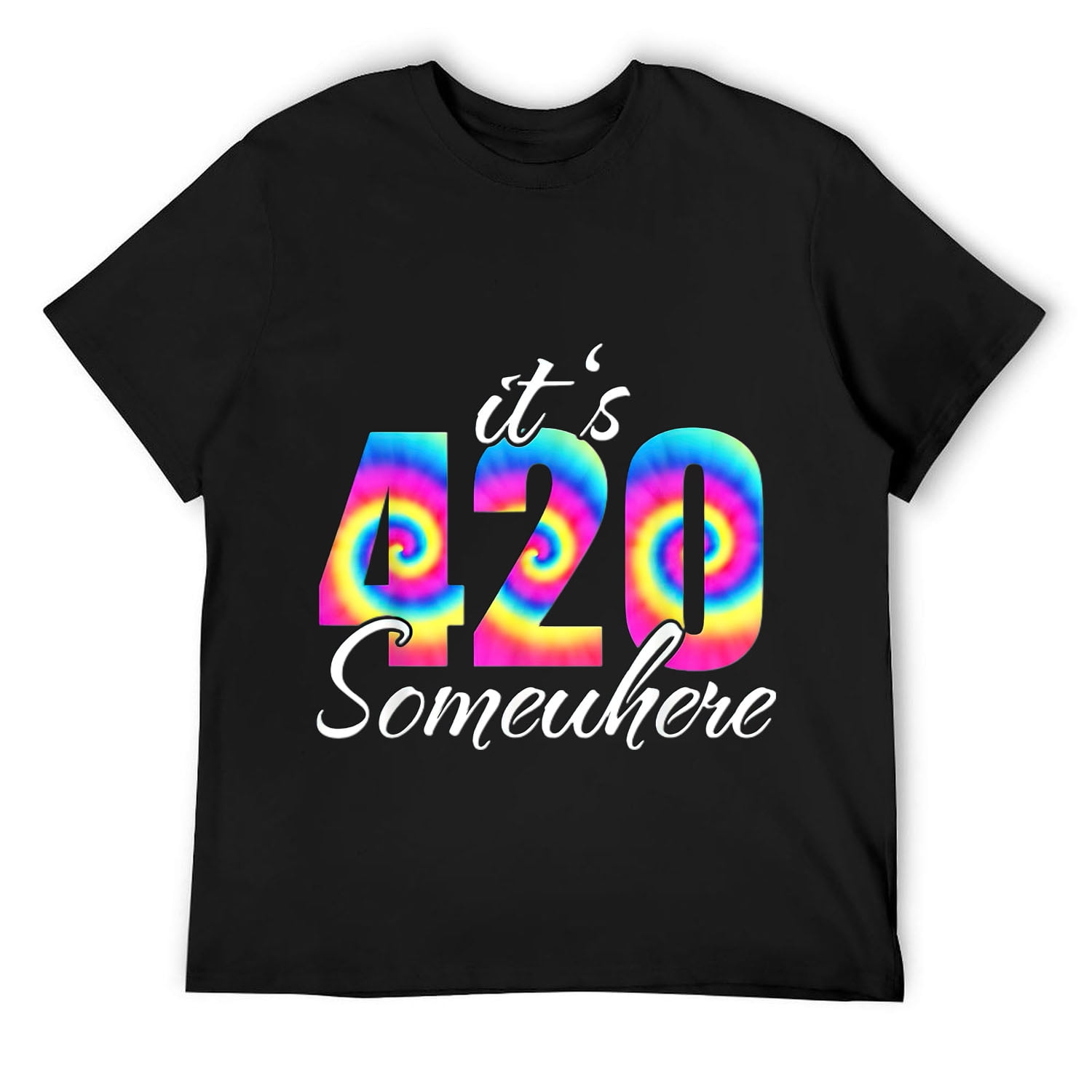 Funny It's 420 Somewhere Weed Cannabis Marijuana Funny Mens T-Shirt ...