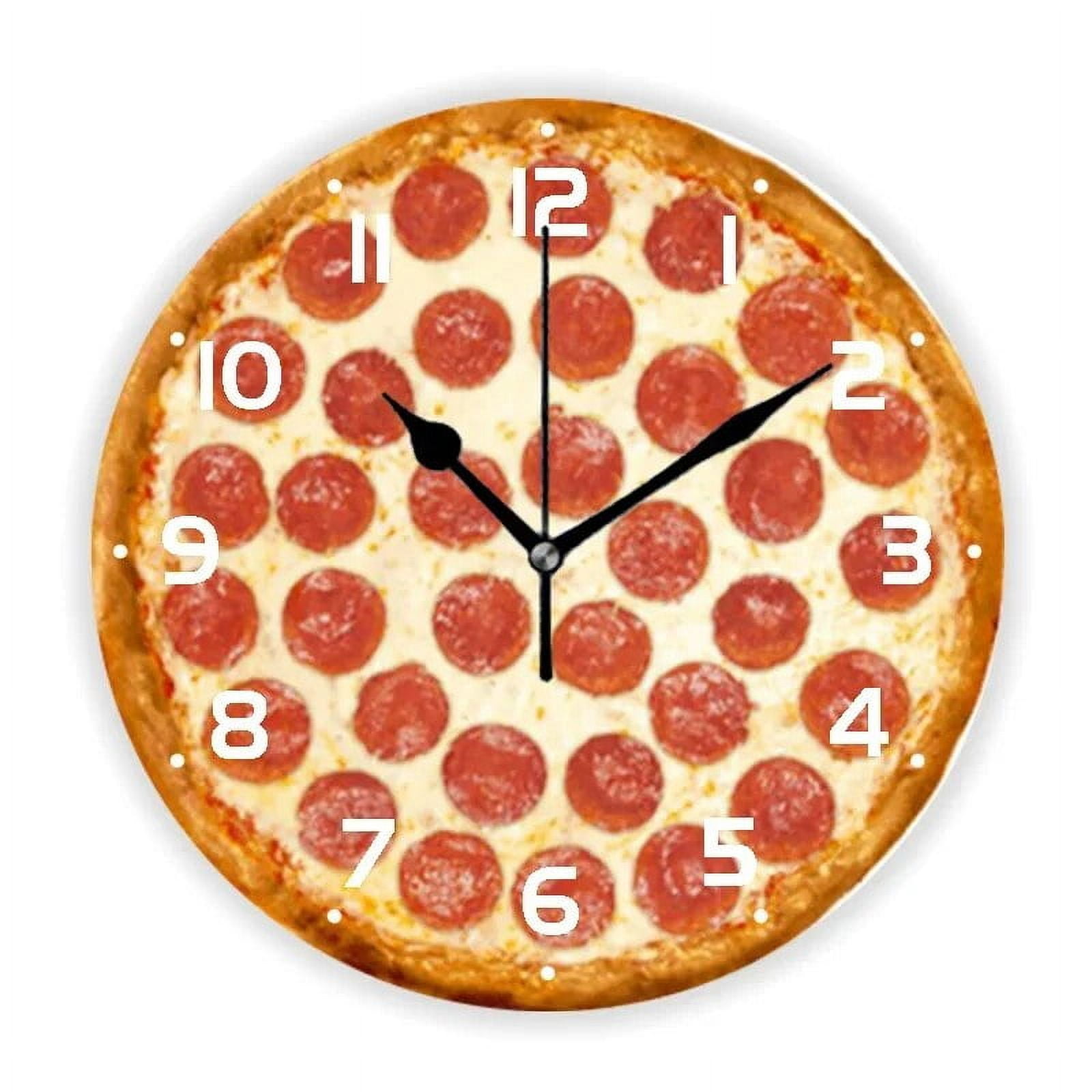 Funny It's Always Pizza Time Pepperoni Pizza Wall Clock for Kitchen ...