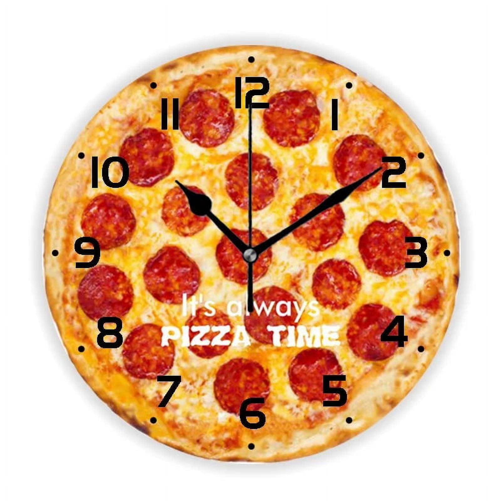 Funny It's Always Pizza Time Pepperoni Pizza Wall Clock for Kitchen ...