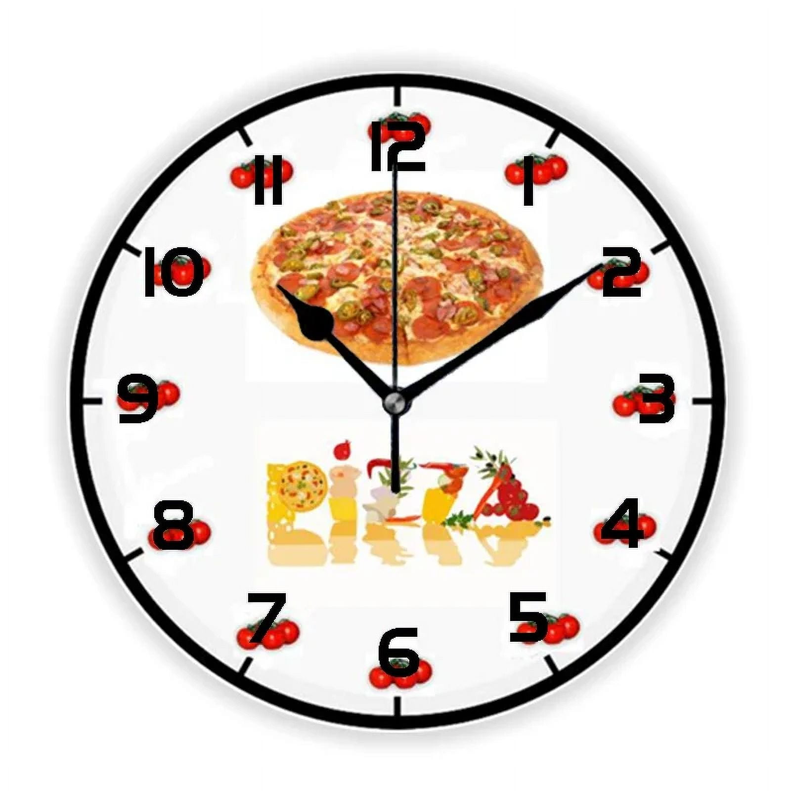 Funny It's Always Pizza Time Pepperoni Pizza Wall Clock for Kitchen ...