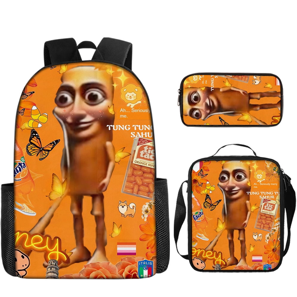 Funny Italian Brainrot Backpack Lunch Bag Pencil Case Fashion Italian ...