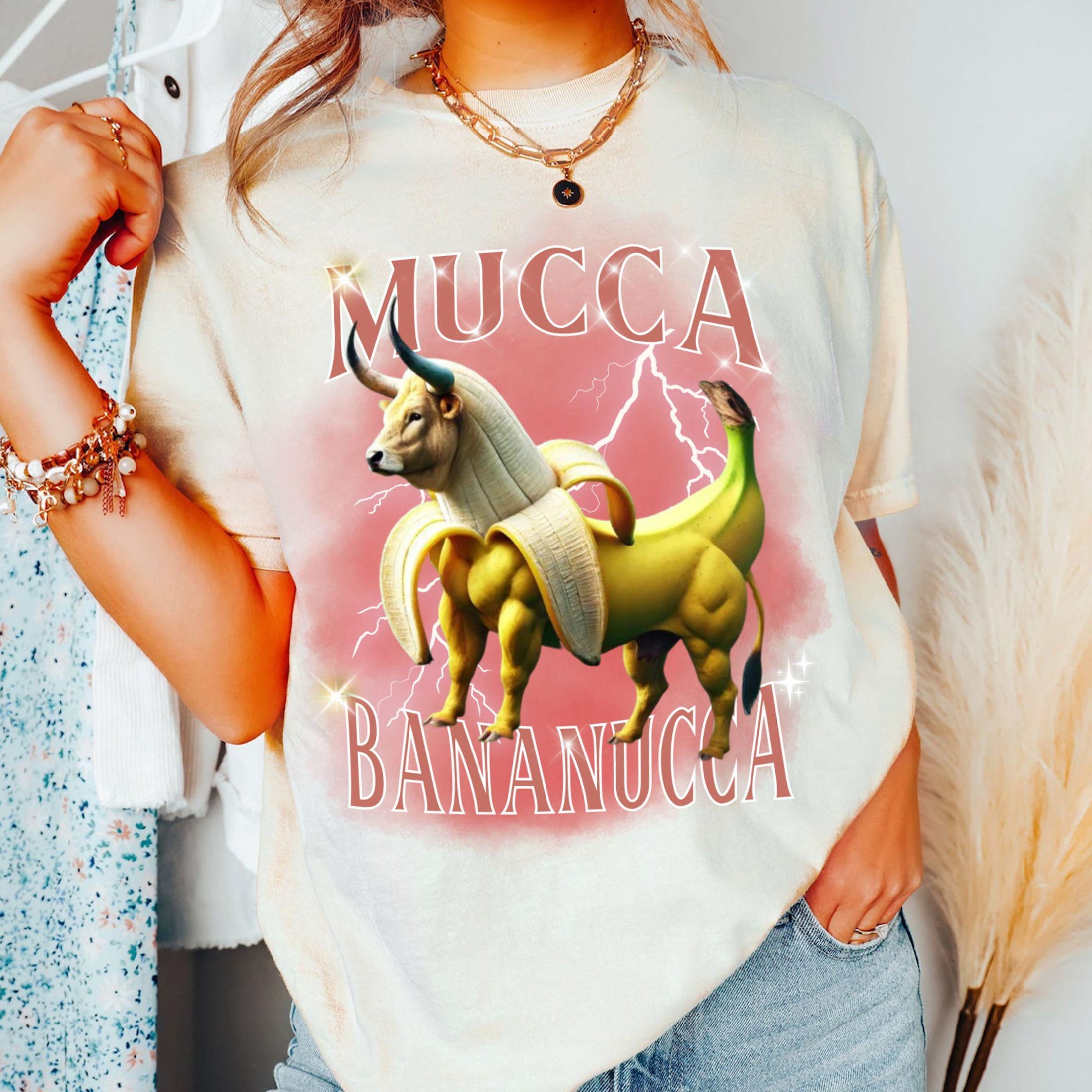 Funny Italian Brainrot T-Shirt – Bootleg Rap, Mucca Bananucca Banana ...