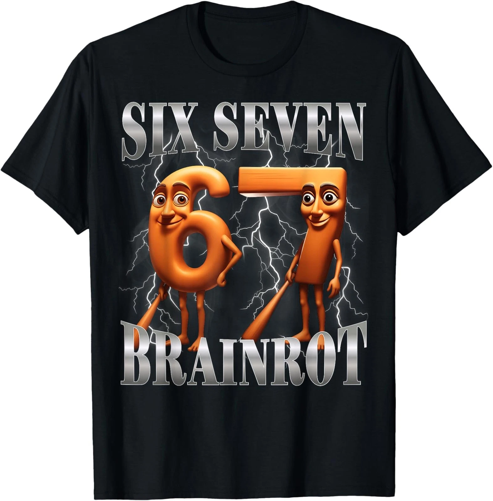 Funny Italian Brainrot Tung Tung Sahur Six Seven Meme T-Shirt, for Men ...