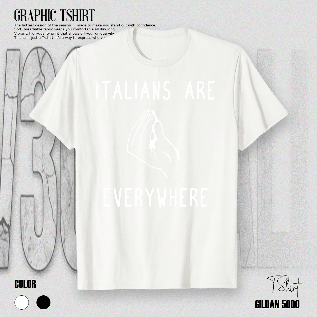 Funny Italian Pride Italians Are Everywhere Humor Graphic Design T ...