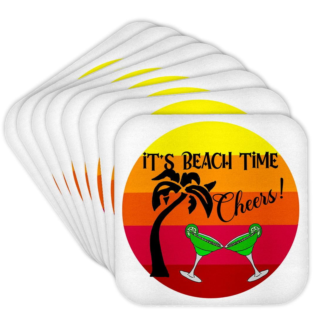 3drose, Funny Its Beach Time Cheers with Sun and Palm Tree and ...