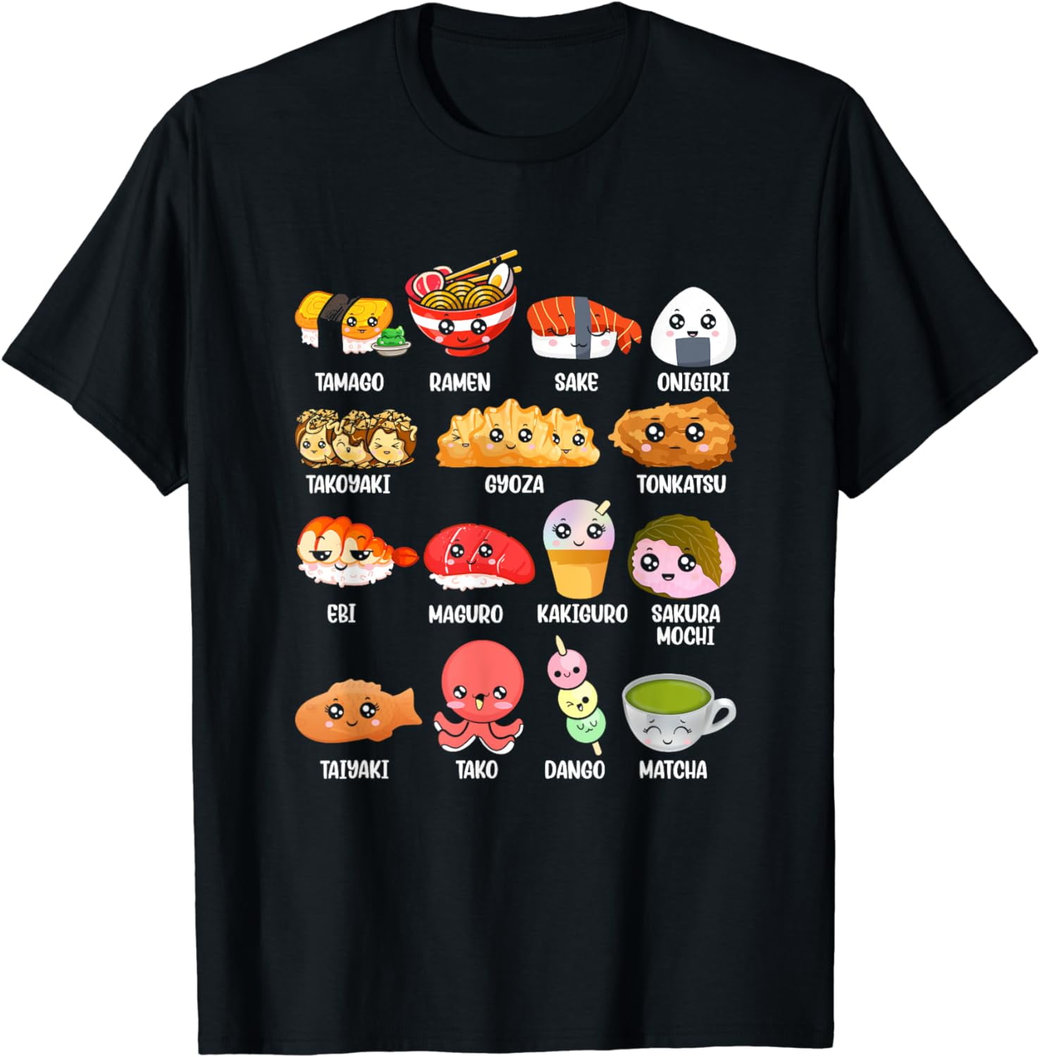 Funny Japanese Asian Food Fan Kawaii Ramen Sushi Japan Lover T-Shirt ...