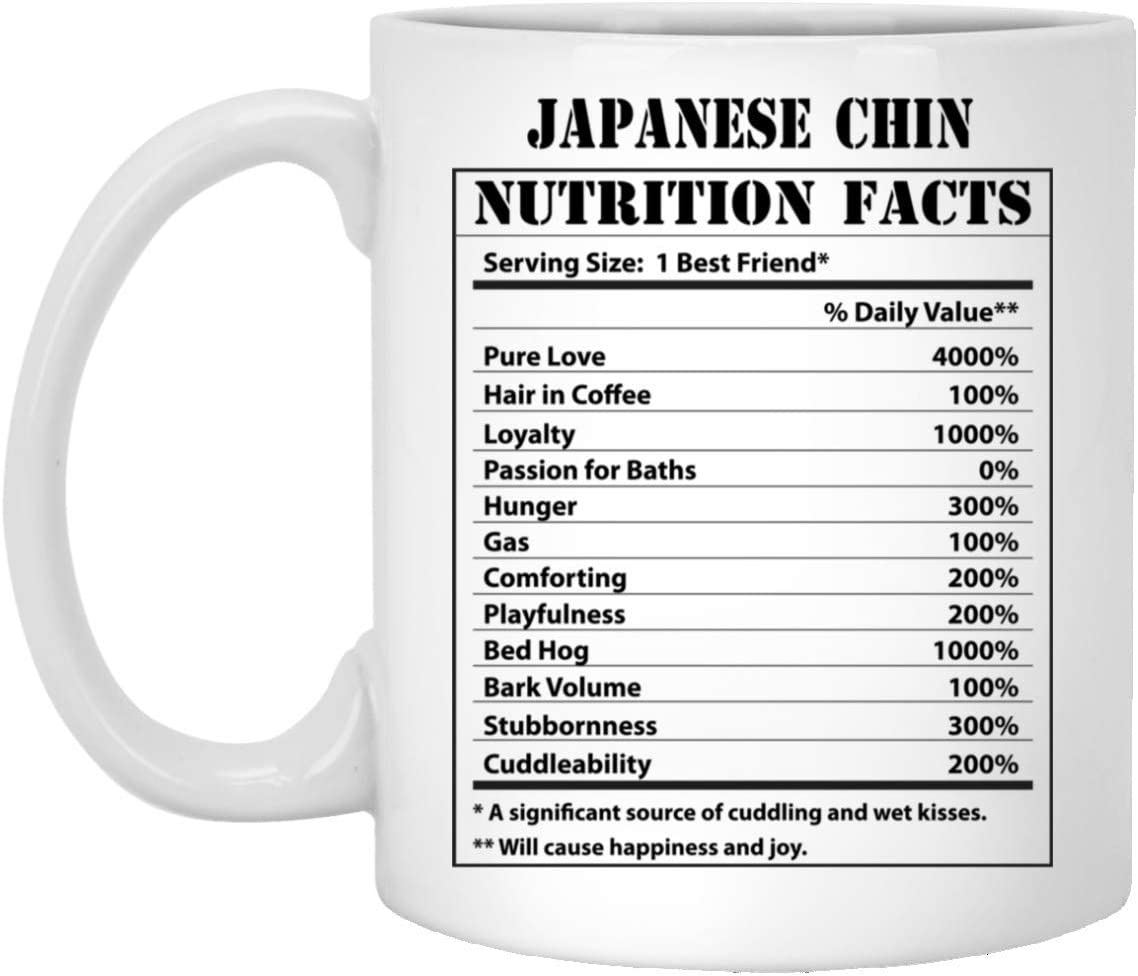 Funny Japanese Chin Nutritional Facts Coffee Mug Dogs Lovers Birthday ...