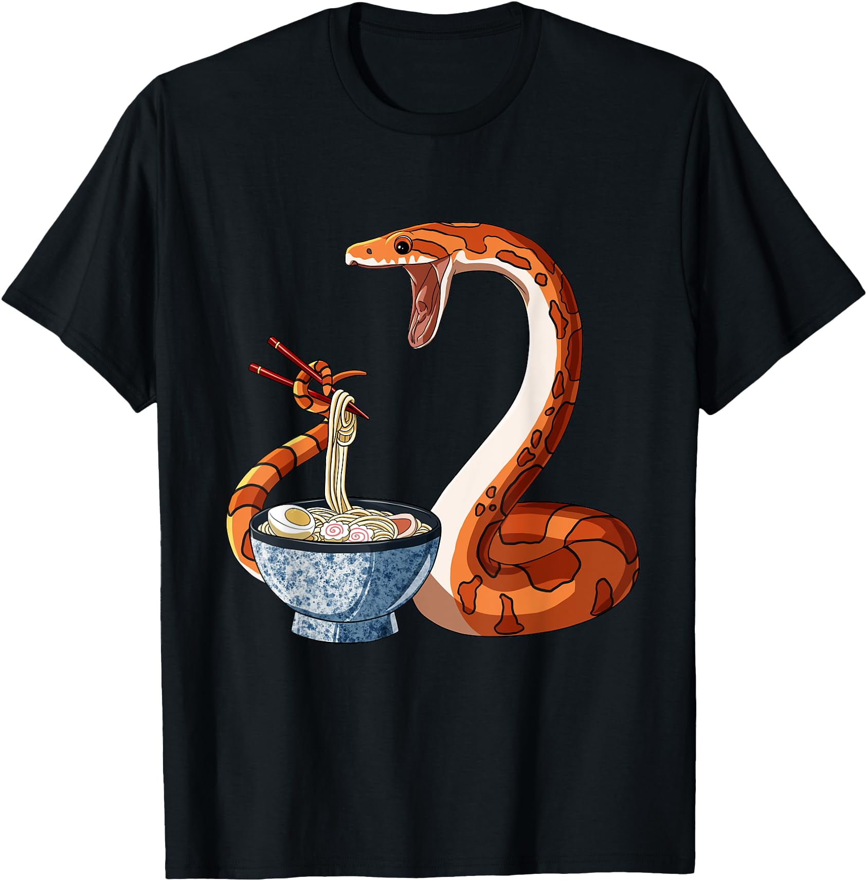 Funny Japanese Kawaii Ramen Corn Snake T-Shirt,Forest Green Color,Size ...