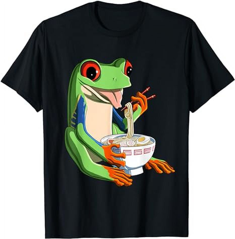 Funny Japanese Kawaii Ramen Red Eyed Tree Frog T-Shirt - Walmart.com