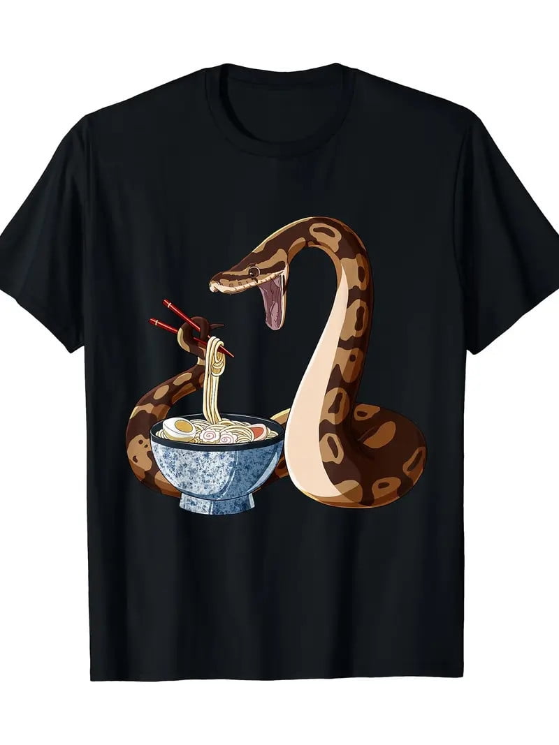Funny Japanese Kawaii Ramen Snake Ball Python T-Shirt - 220g - Walmart.com