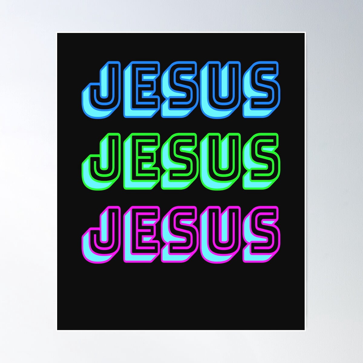 Funny Jesus Christ Christian Religious Humor Retro Hipster Font Poster ...