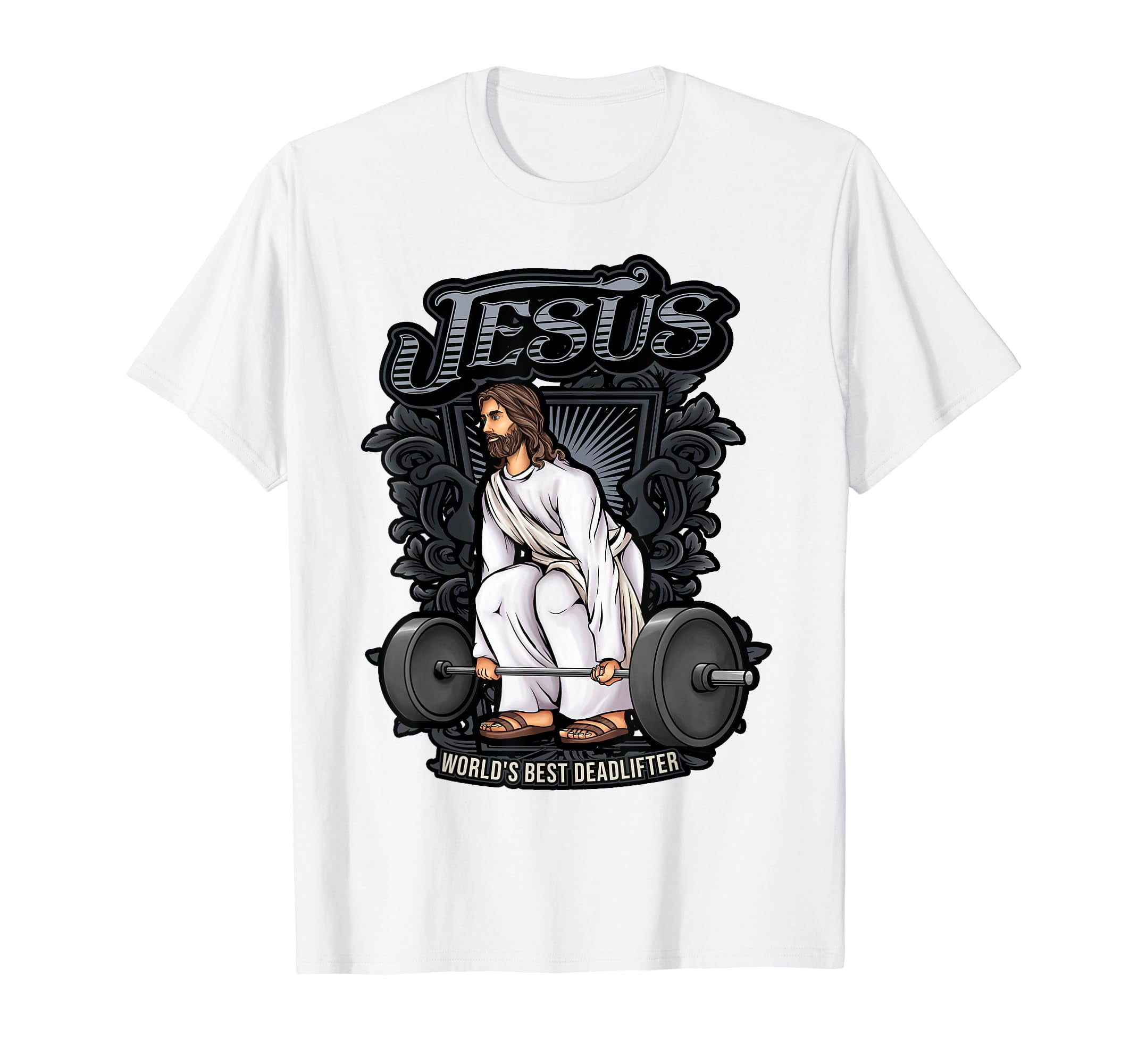 Funny Jesus Christian Weight Lifting Men Women Gym Gag Gifts Vintage ...