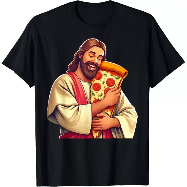 Funny Jesus Pizza Lover Christian Humor Tee Pizza Joke Unisex T-Shirt ...