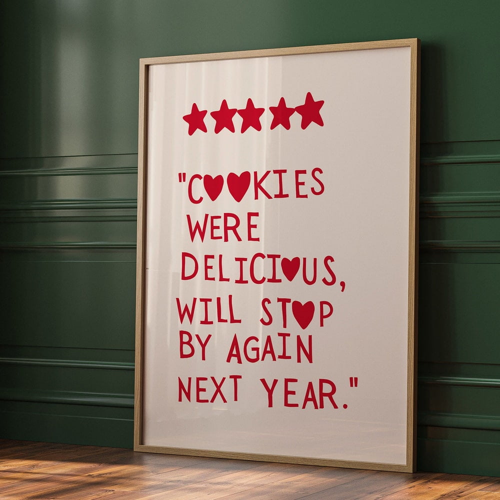 Funny Jolly Man Review Noel Print: Festive Wall Art UNFRAMED PAPER ...