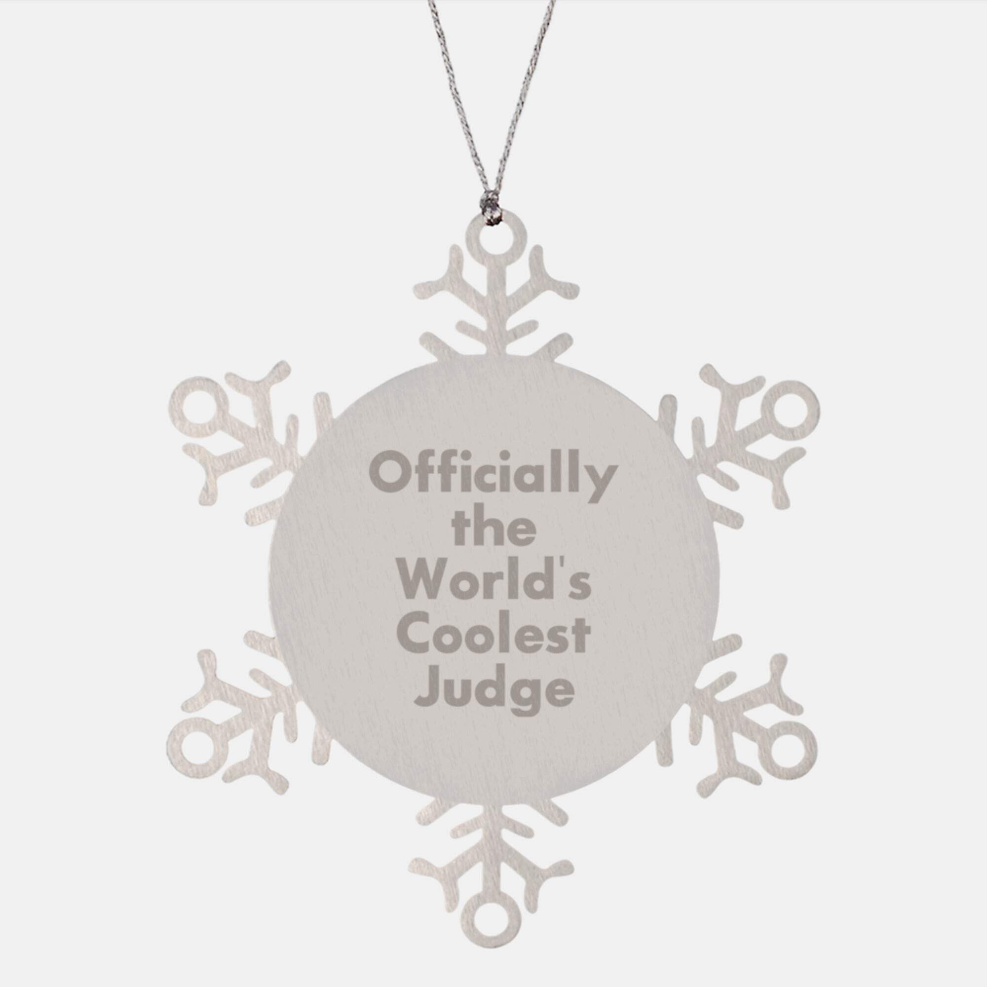 Funny Judge Gifts, Officially The World's Coolest Judge, Snowflake ...