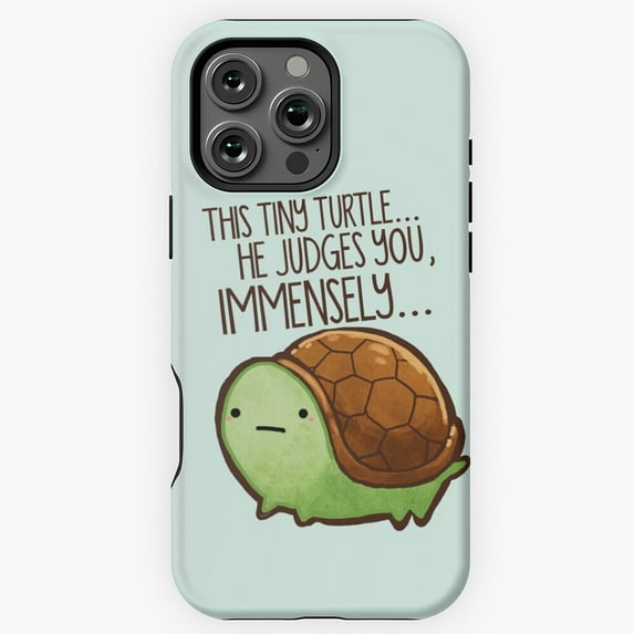Funny Judging Turtle Meme Phone Case for iPhone 16 15 14 13 12 11 Pro ...