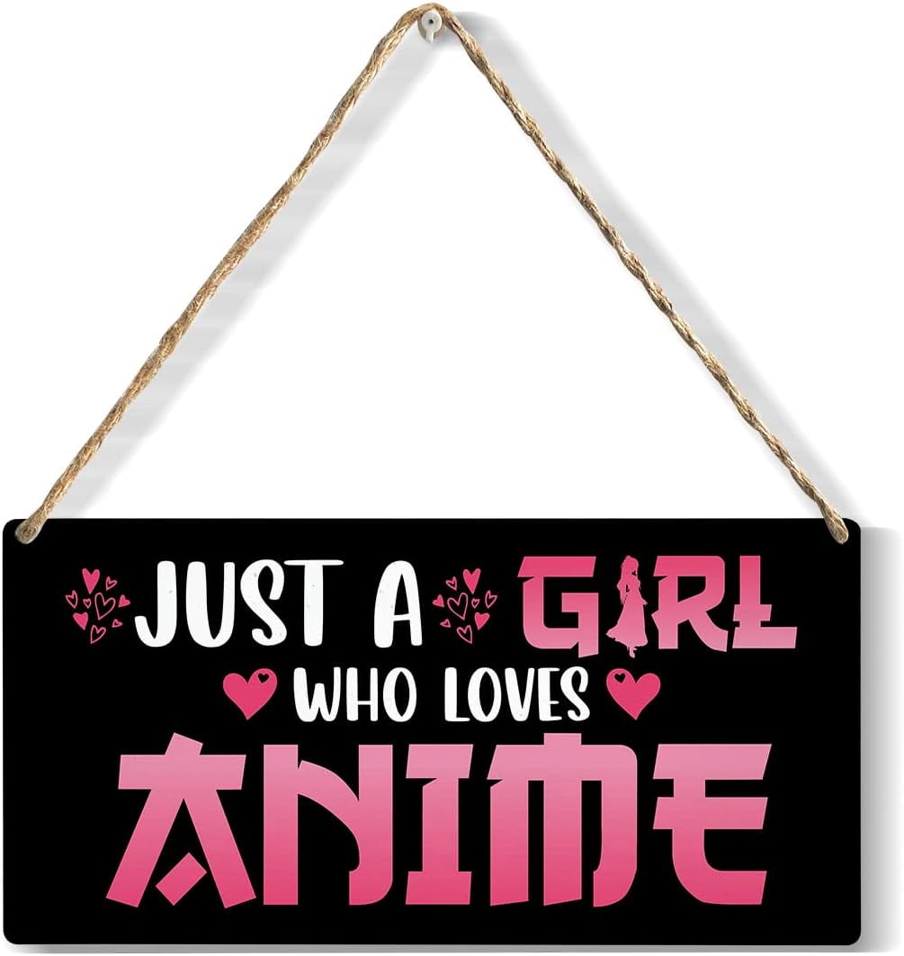 Funny Just a Girl Who Loves Anime Wood Sign Rustic Anime Lovers Wooden ...