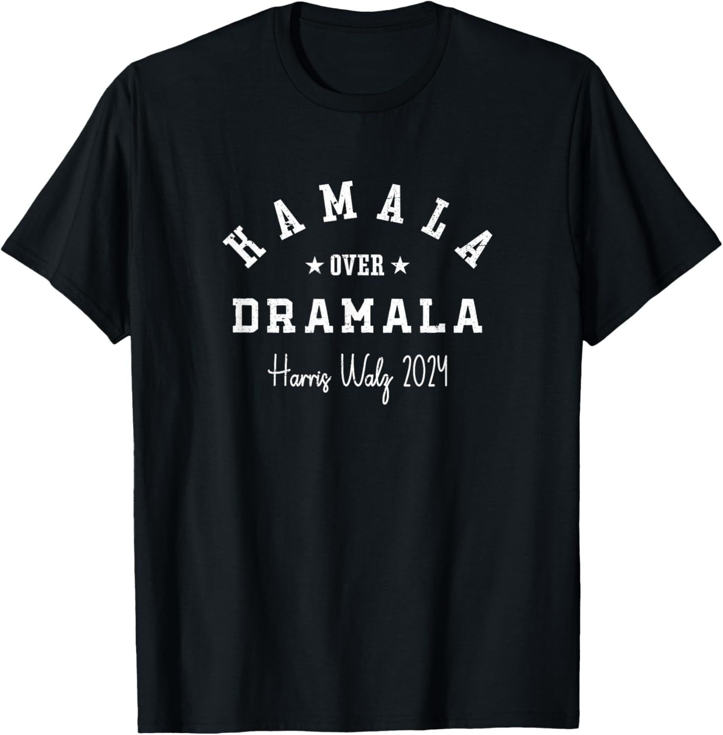 Funny Kamala Over Dramala Harris Walz 2024 Cat Ladies Vote T-Shirt ...