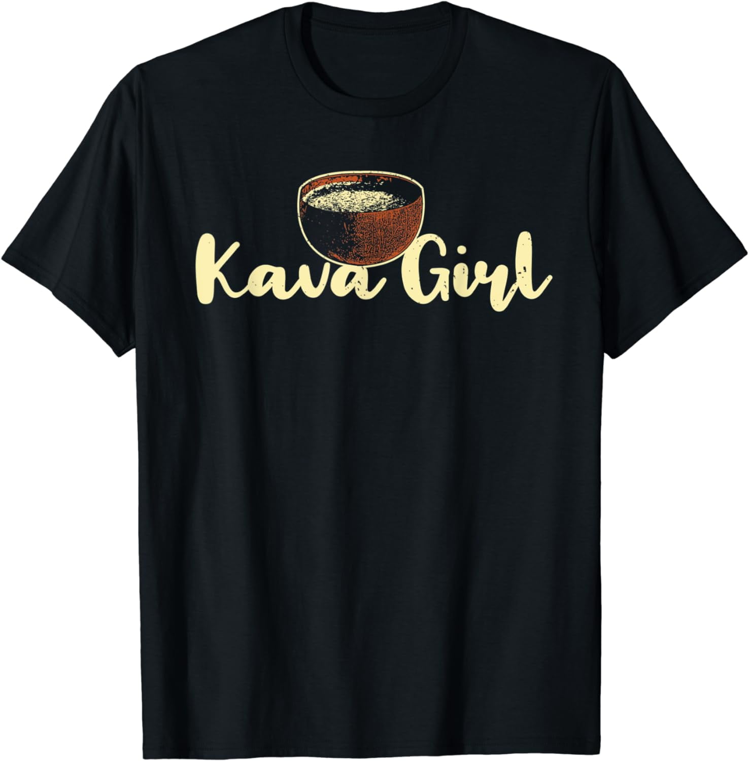 Funny Kava Tea Lovers Kava Girl Drinking Kava Bar Drink Cute T-Shirt ...