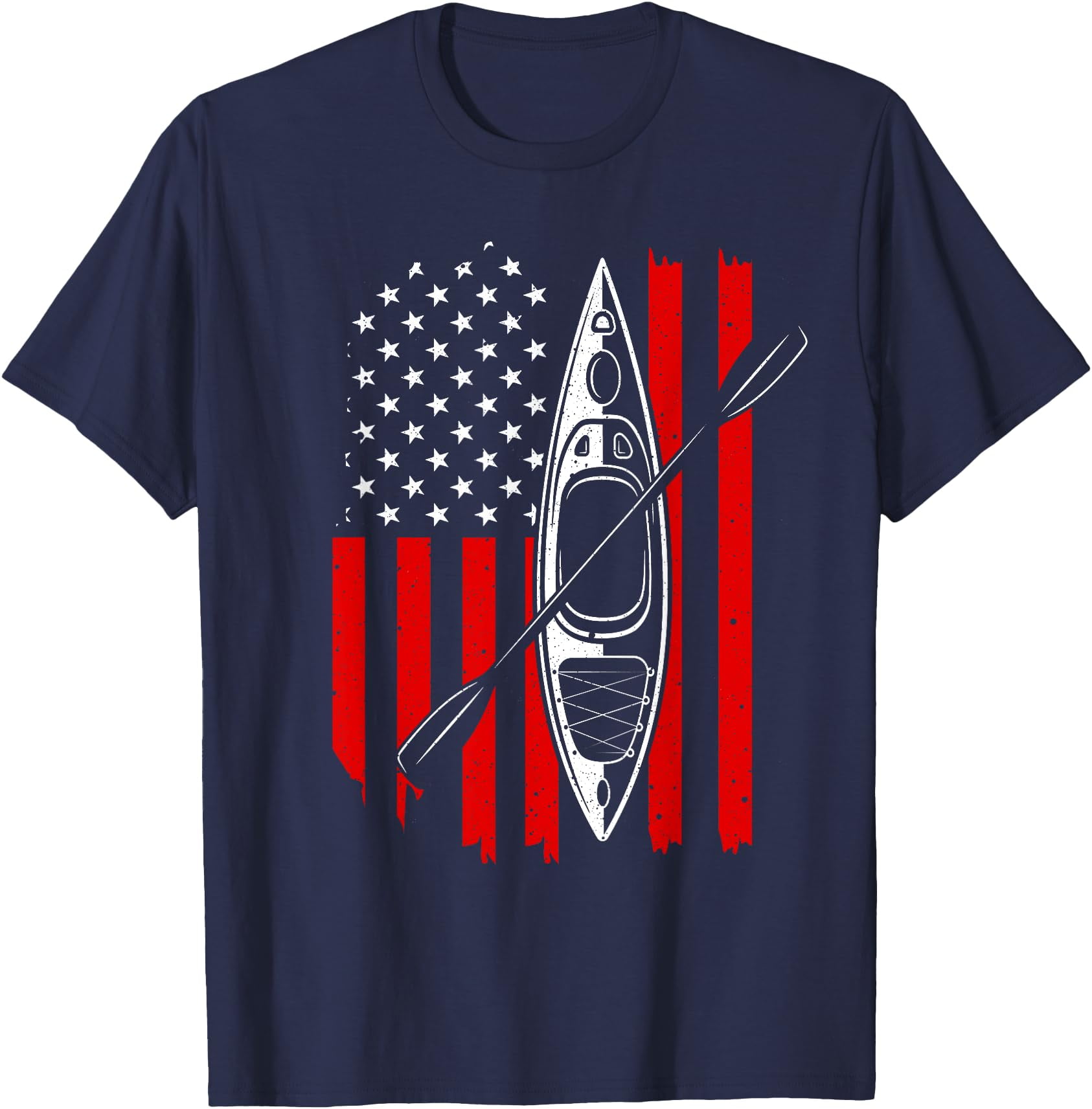 Funny Kayaking Gift for Men Women Cool American Flag Kayak T-Shirt ...