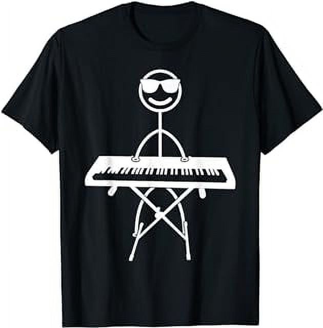 Funny Keyboard Piano Pianist Stick Figure Piano Player T-Shirt ...