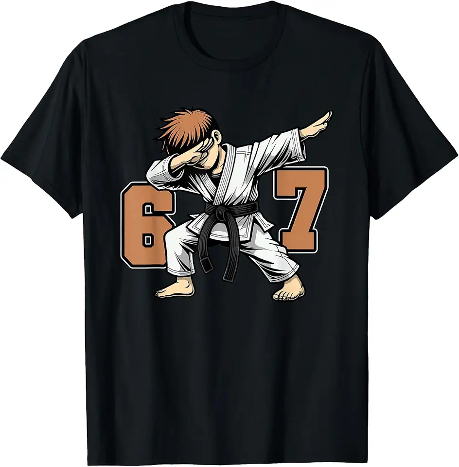 Funny Kids 67 Meme Karate Fan Dabbing Player T-Shirt - Walmart.com