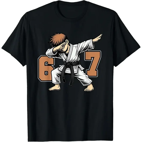 Funny Kids 67 Meme Karate Fan Dabbing Player T-Shirt - Walmart.com