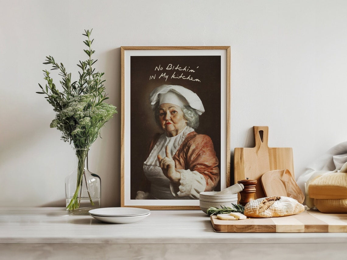 Funny Kitchen Art Wall Decor Chef Rules Vintage Style Classical ...