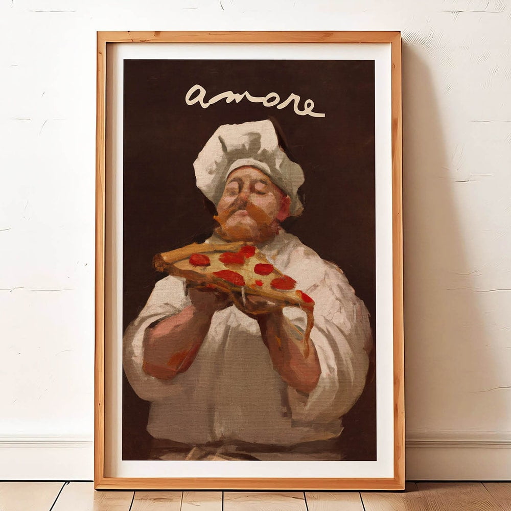 Funny Kitchen Art Wall Decor Pizza Love Vintage Style Classical ...