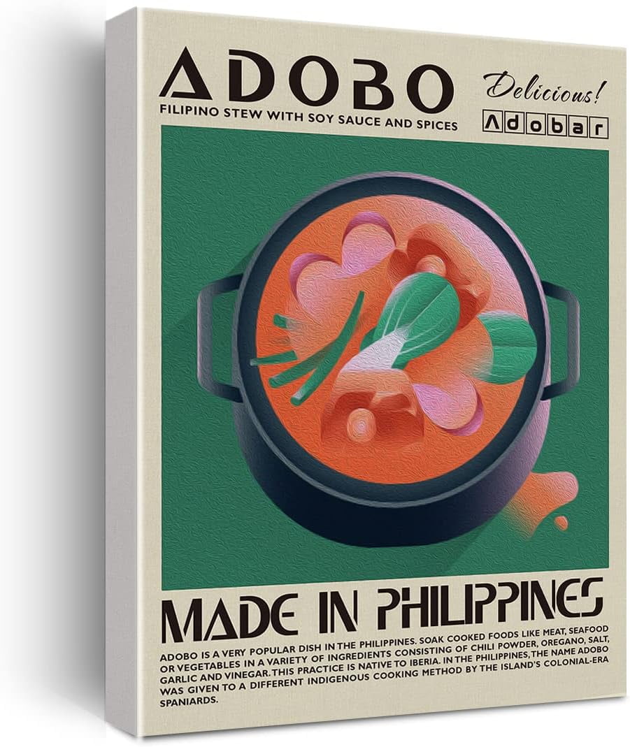 Funny Kitchen Canvas Print Decor Adobo Filipino Stew with Soy Sauce and ...