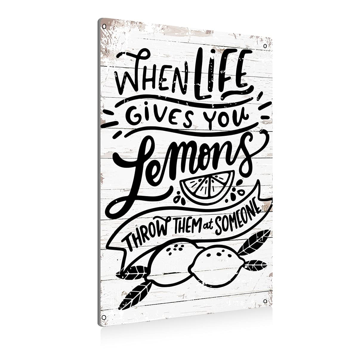 Funny Kitchen Lemon Metal Tin Sign Wall Art Decor Farmhouse When Life ...