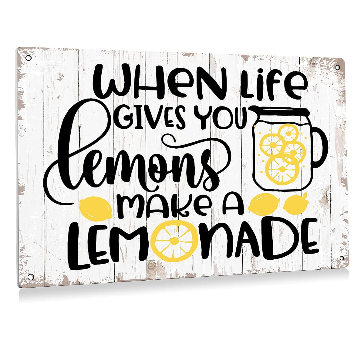 Funny Kitchen Lemon Metal Tin Sign Wall Art Decor When Life Gives You ...