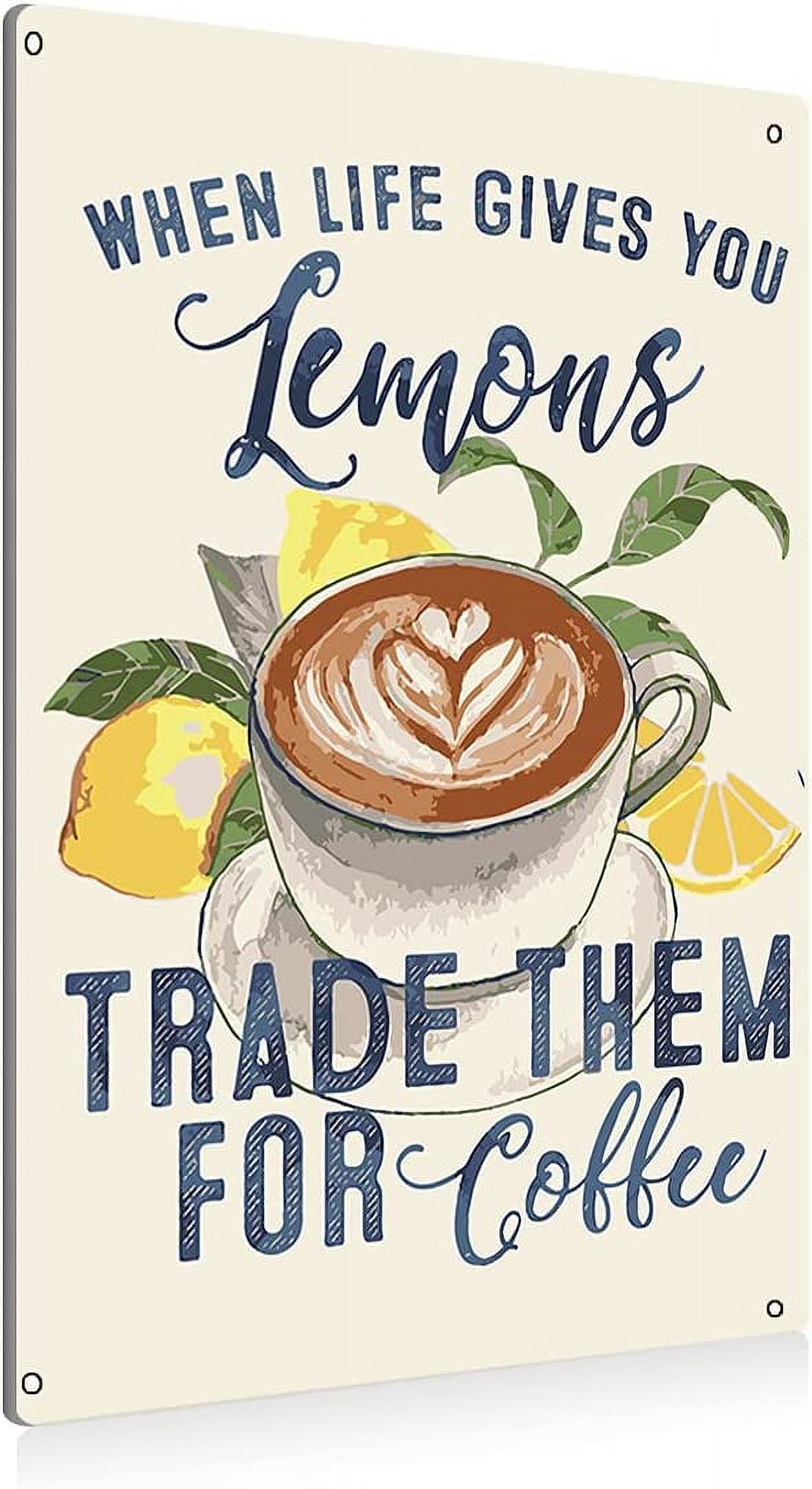 Funny Kitchen Lemon Metal Tin Sign Wall Decor Vintage When Life Gives ...