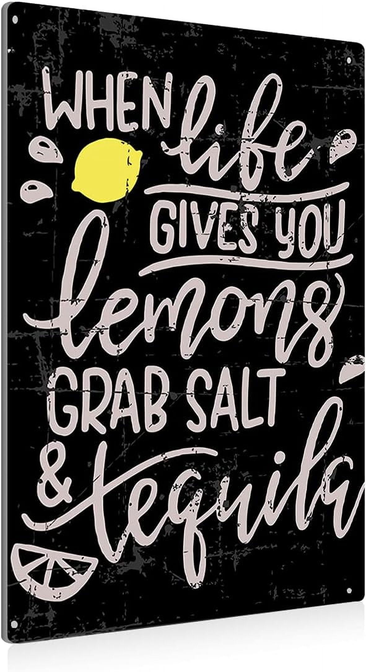 Funny Kitchen Lemon Metal Tin Sign Wall Decor Vintage When Life Gives ...