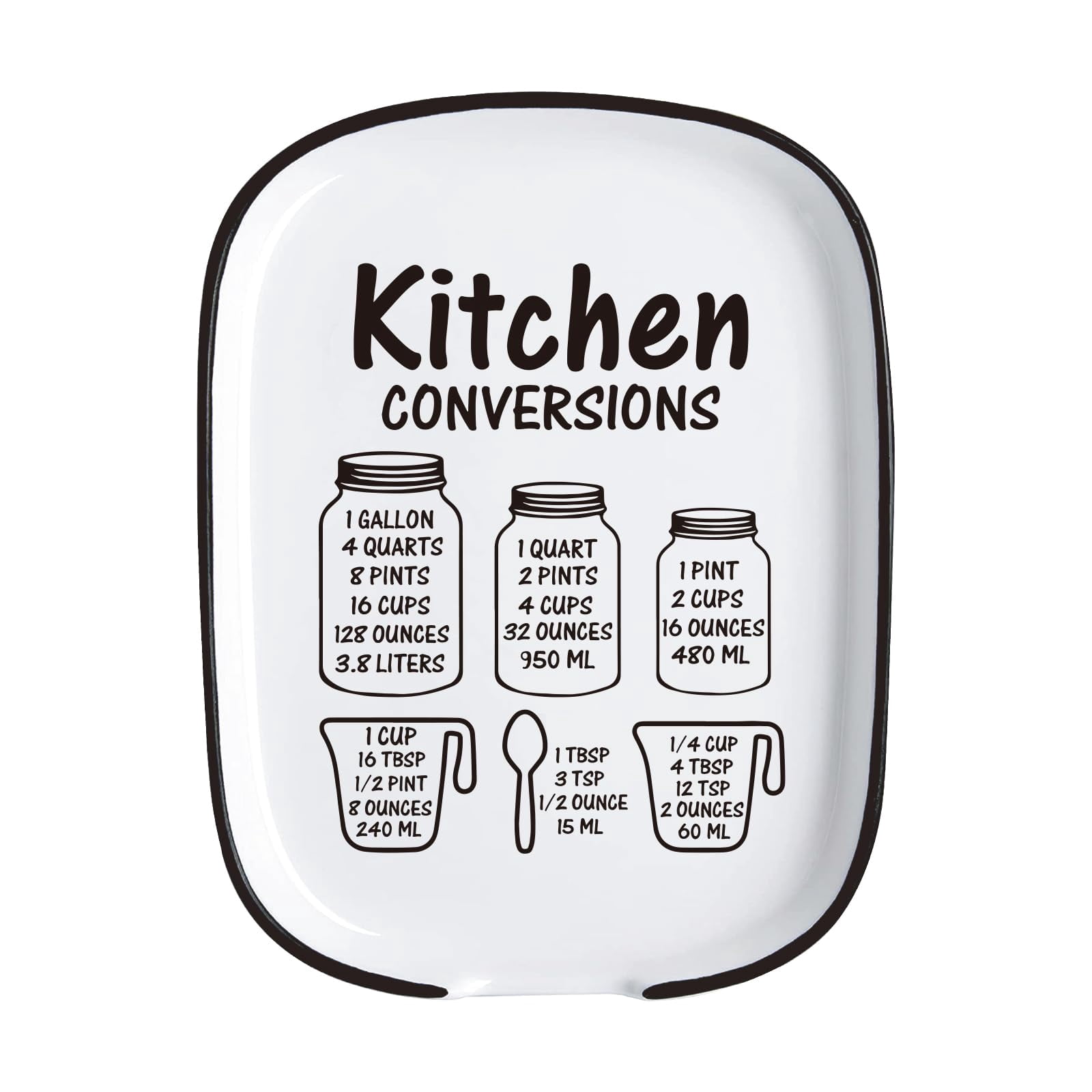 Funny Kitchen Measurement Conversion Chart Spoon Rest for Kitchen Stove ...