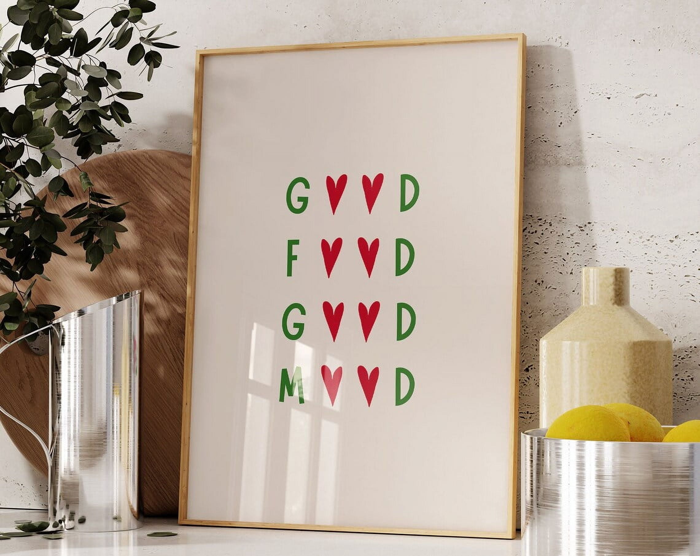 Funny Kitchen Poster, Good Food Good Mood Print, Hand Drawn Aesthetic ...