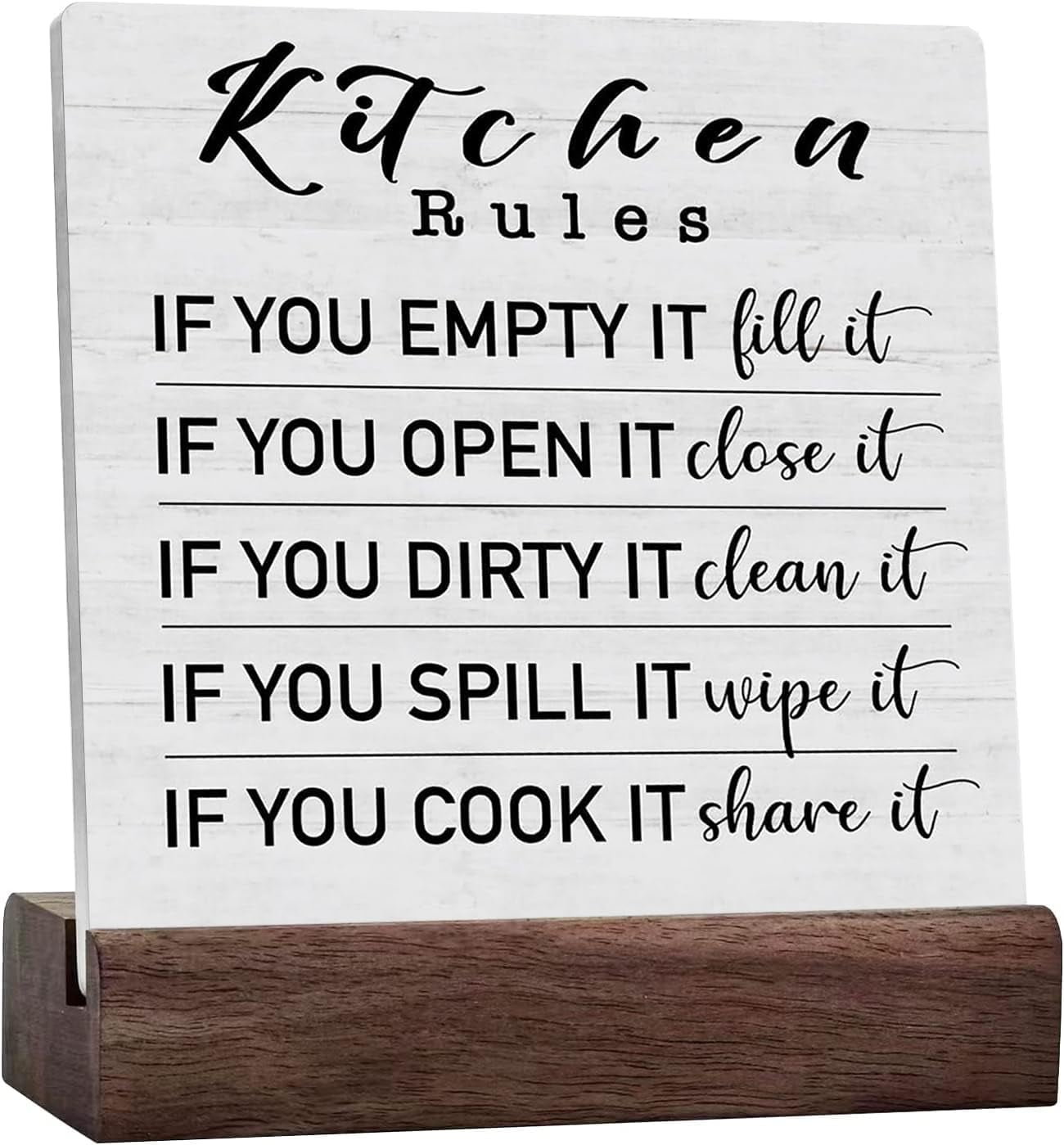 Funny Kitchen Rules Sign,Kitchen Decor For Counter,Country Kitchen ...