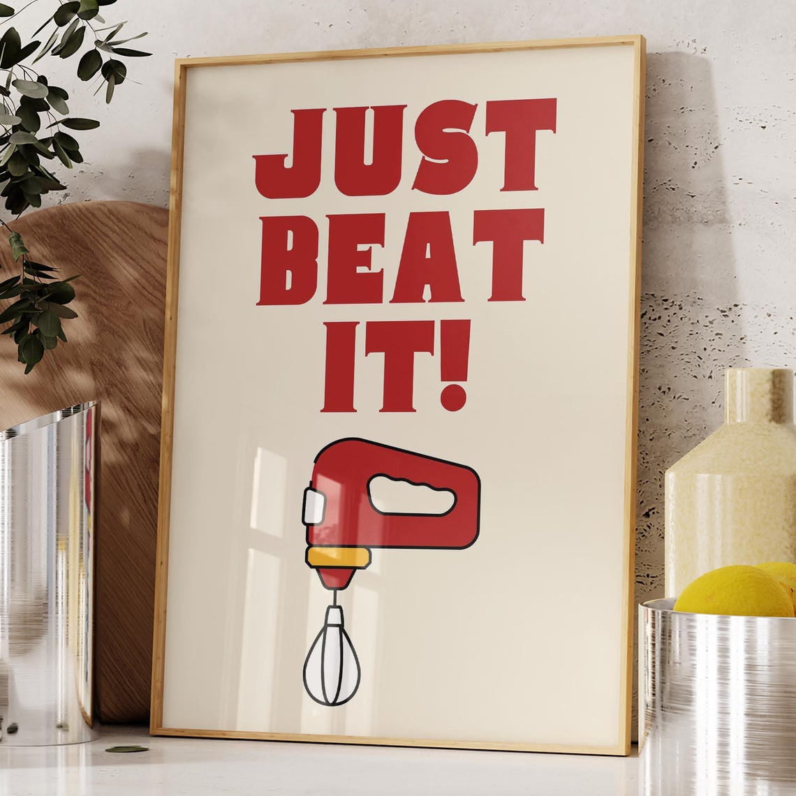 Funny Kitchen Wall Art - Retro Mixer Poster - Baking Decor - Whimsical ...