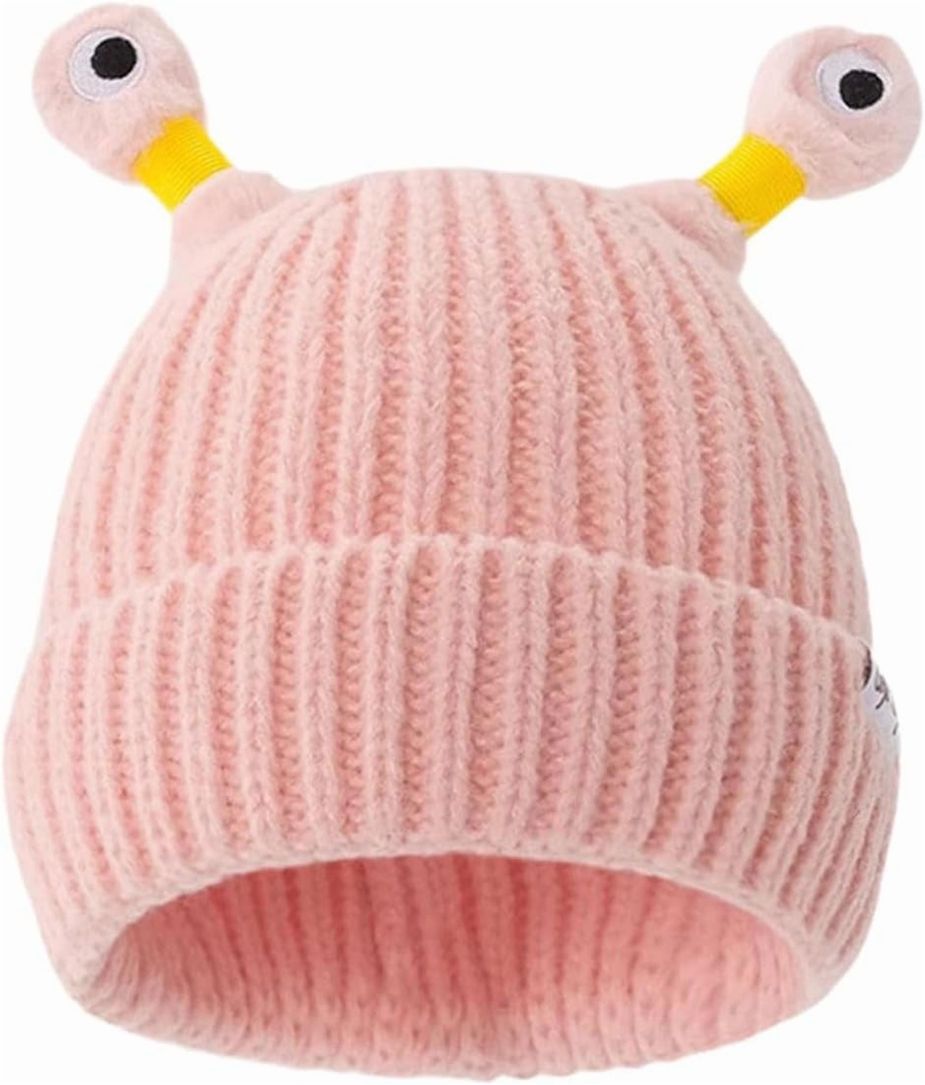 Funny Knitted Beanie Hat with Big Eyes Cute Glowing Little Monster Knit ...