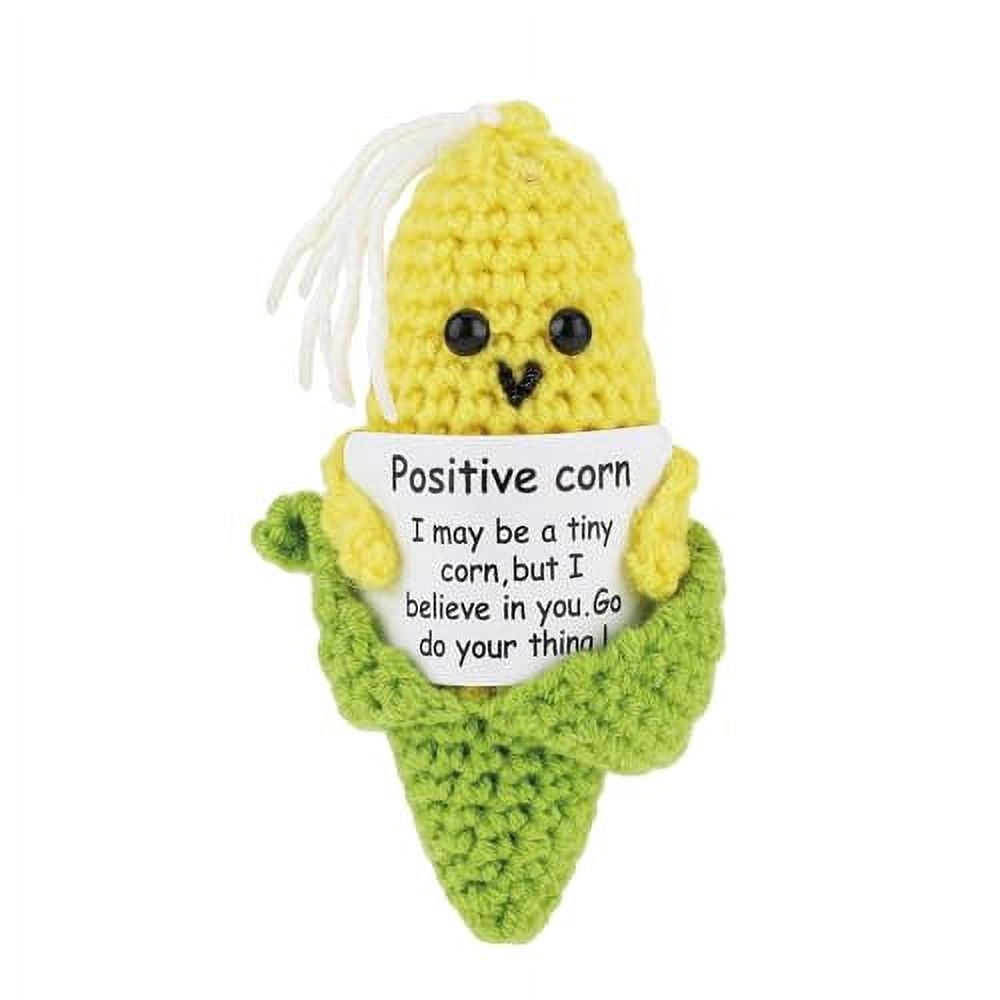 Funny Knitted Positive Corn SZD with Positive Card, Cute Crochet Doll ...