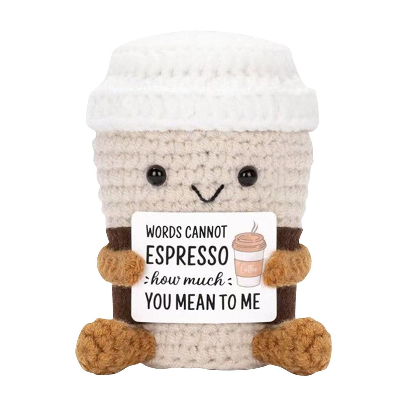 Funny Knitted Wool Doll Toy with Positive Card - Creative Cute Mini ...